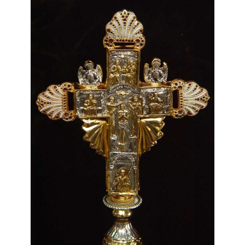 Cruce Sfanta Masa BCR 23 sculptata aurita si argintata.